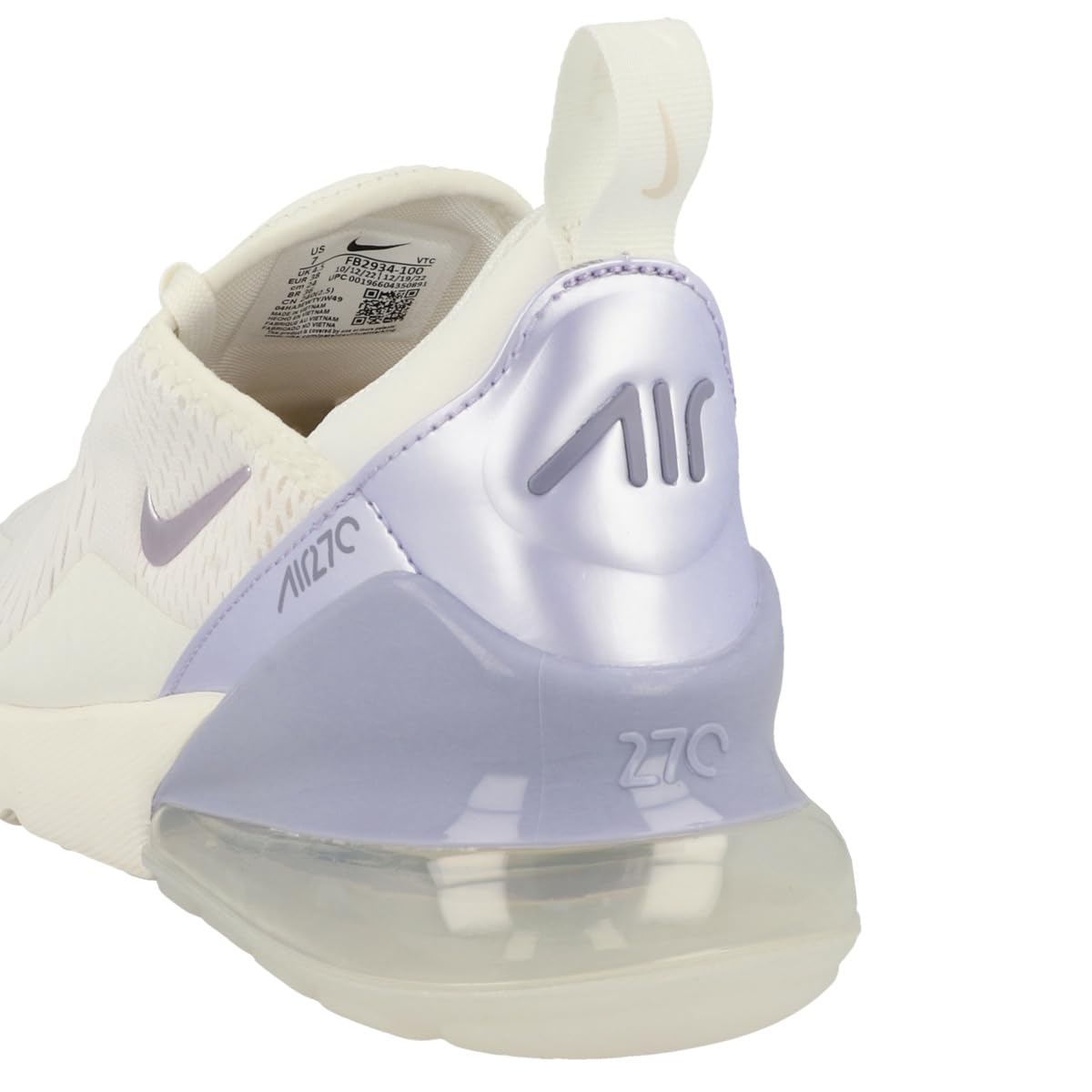 Nike Women's Air Max 270 Sail/Oxygen Purple-Phantom (FB2934 100) - 7