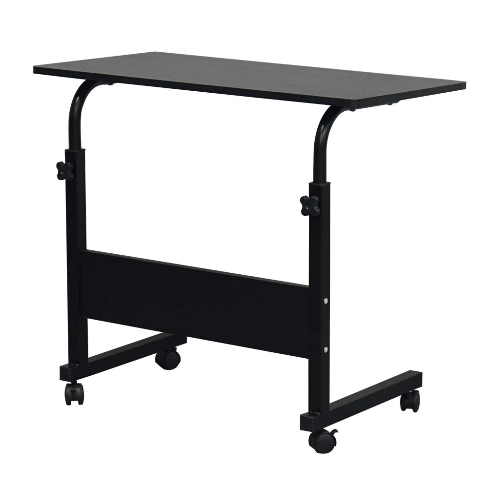 MTFY Sofa Sidle Table with Wheels,Mobile Snack Table for Coffee Tablet,Bed Side Table Laptop Desk Modern Furniture for Home Office (23.62 x 15.75 x 26.77-33.86'')