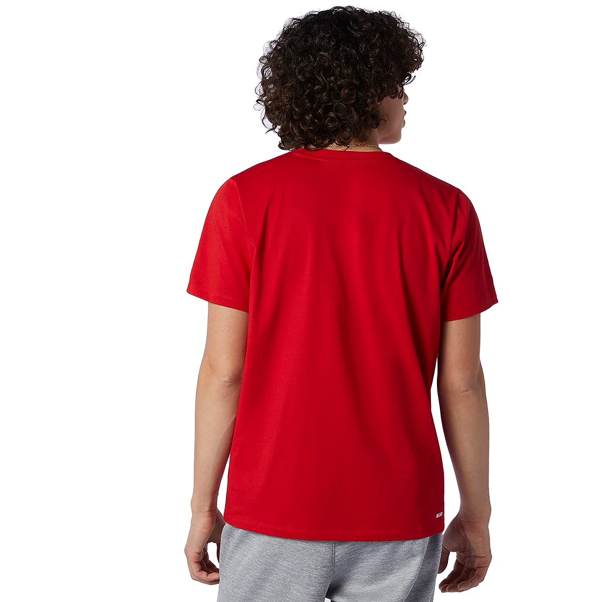 New Balance Men's Heather Tech Short Sleeve, Team Red Inline , Large
