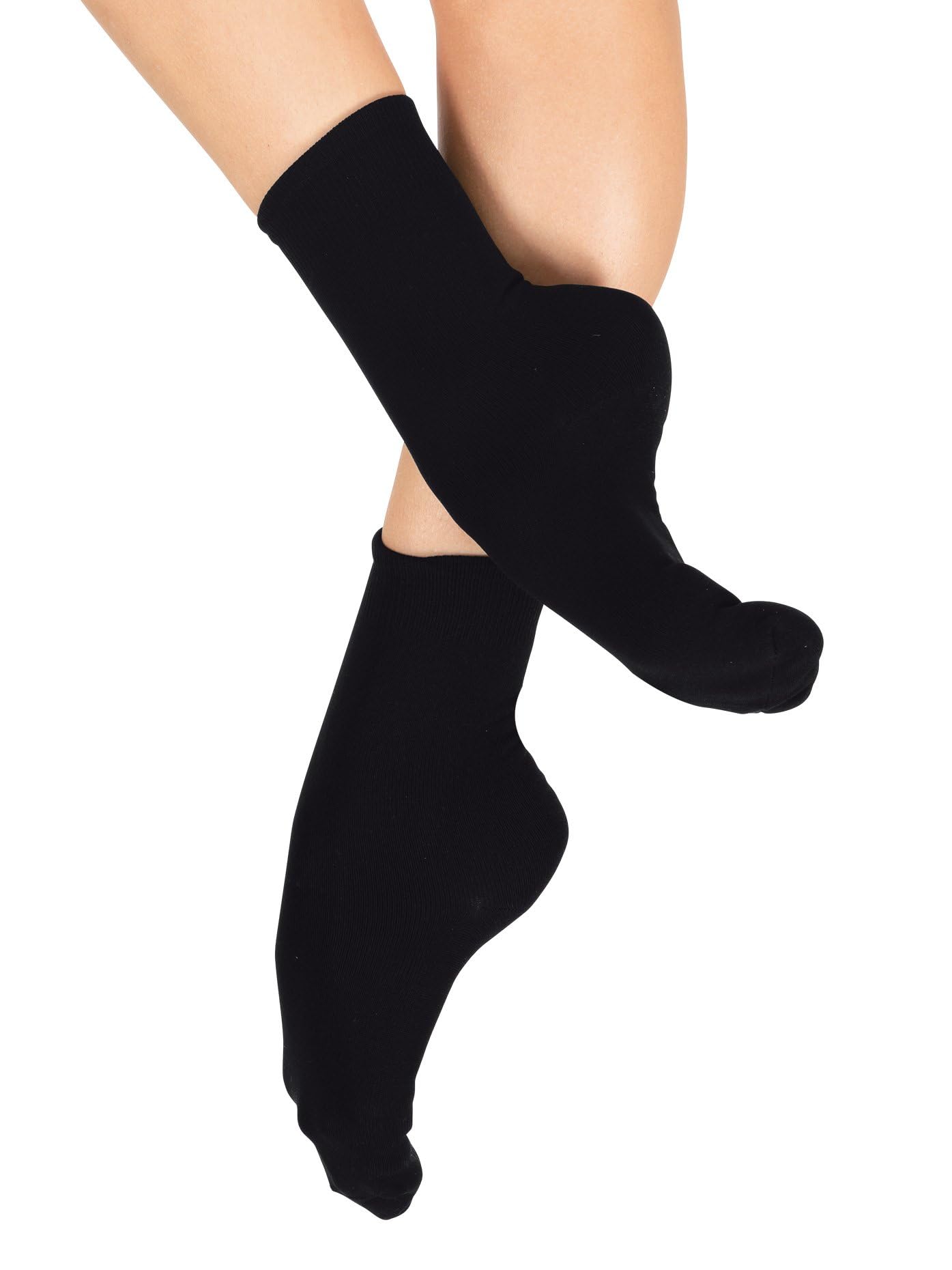 Natalie Dancewear Kids Skin Tone Dance Socks Black NSOCKC