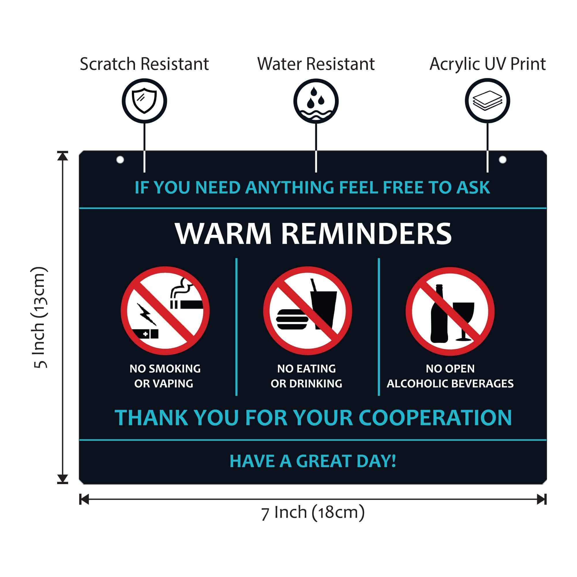 Nebudo Compatible with Lyft Uber (2-Pack) Tips Rating Appreciated Rideshare Accessories β 7β x 5β β Interior Acrylic Headrest Sign - Rate Me Tip No Smoking for 5 Star Rides for Ride-Share Drivers