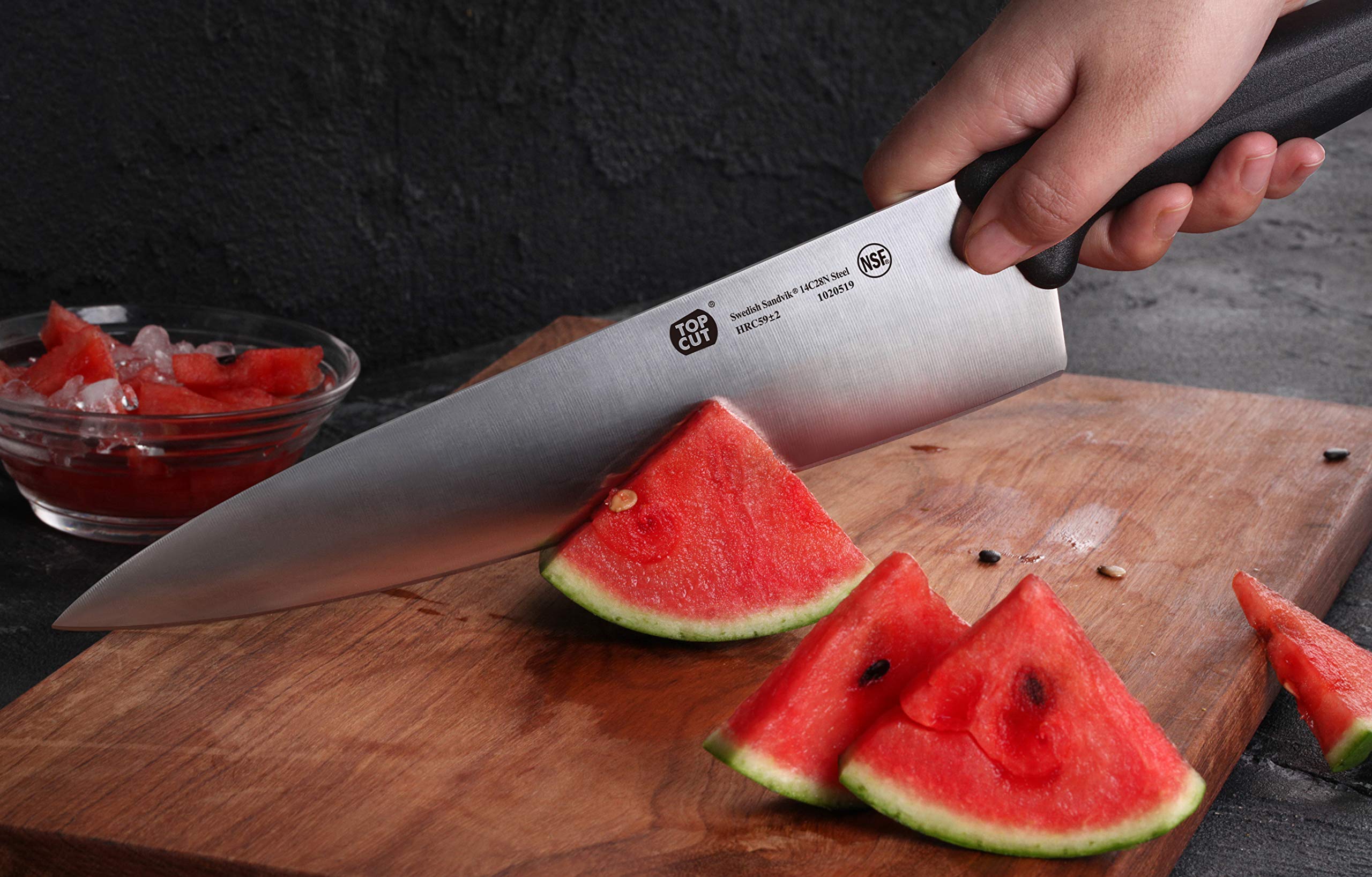 Top Cut by Cangshan P2 Series 1020519 Swedish 14C28N Steel Chef Knife, 10-Inch