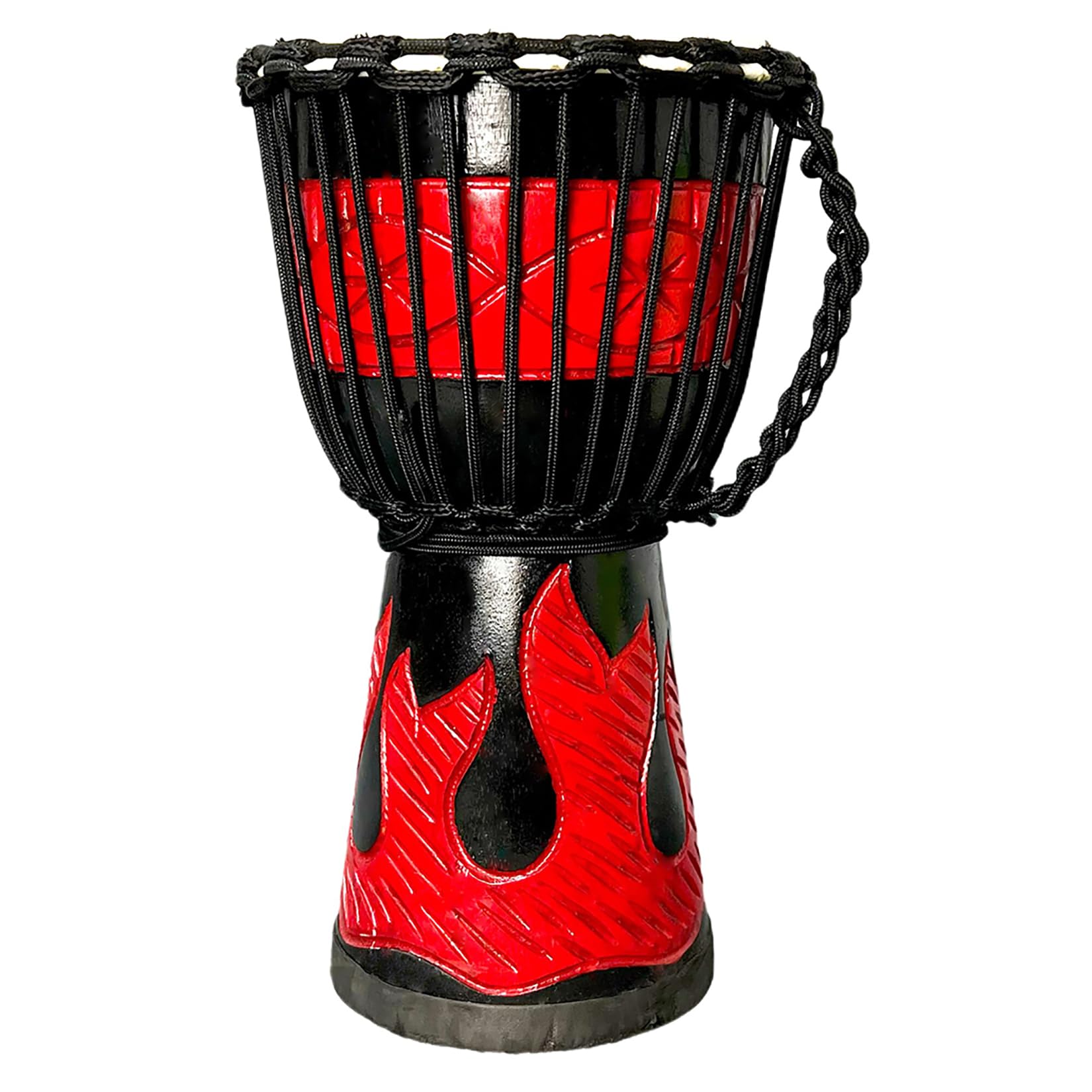 RUOSWTE Djembe Drum ,Djembe, Drum Circles Music Healing Instument,Professional West African Style, Mahogany, Hand Carved Goat Drum,Bongo Drum (8‘’) Black