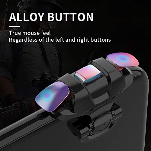 Newseego Mobile Game Controllers, Phone Triggers for Mobile Phone, Shooter Sensitive Controller Joysticks Aim & Fire Trigger Keys for Knives Out/Rules of Survival (1 Pair Mobile Triggers)-Black