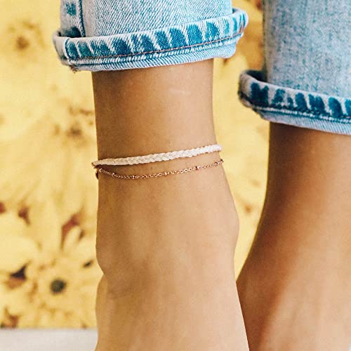 Pura Vida Silver Satellite Chain Anklet - Adjustable Band, 100% Waterproof - Brand Charm, Winterfresh