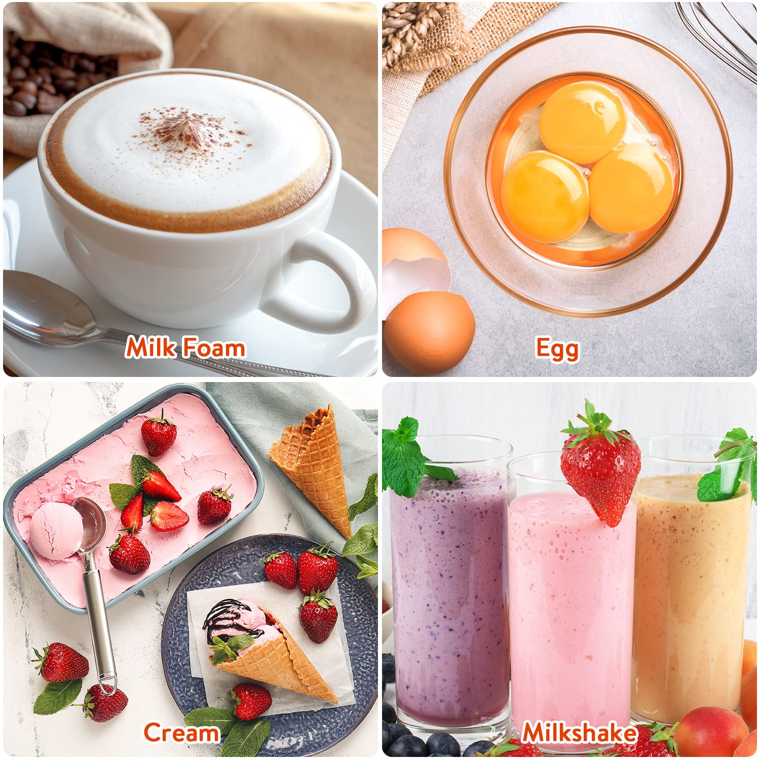 Milk Frother Handheld, USB Rechargeable Milk Frothers, Coffee Frother Electric, 3 Gear Adjustable Mini Foamer for Latte, Cappuccino, Hot Chocolate Black