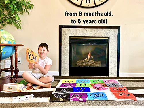 My Tissue Box Toy, Alphabet Set, 26 Chiffon Tissues, Upper and Lower Case Letters, 13 Colors, Machine Washable - Infant to Preschooler