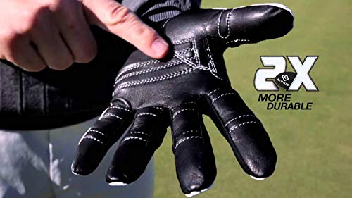 New Improved 2X Long Lasting Bionic RelaxGrip Golf Glove with Patented Double-Row Finger Grip System™ (Men's Large, Worn on Right Hand)
