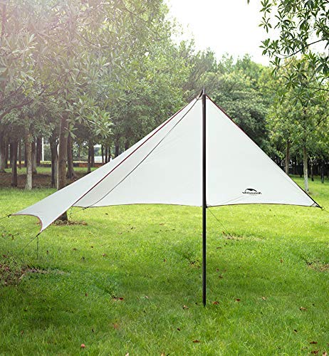 MMoon-L&F Adjustable Tent Tarp Canopy Pole Set of 1 for Camping Shelters and Awnings 6 Sections 7.6 feet Height Black Surface Durable Steel Rod