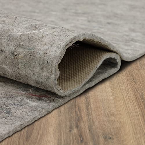 Mohawk Home 3' x 12' Non Slip Rug Pad Gripper 1/4 Thick Dual Surface Felt + Rubber Gripper - Safe for All Floors, Brown