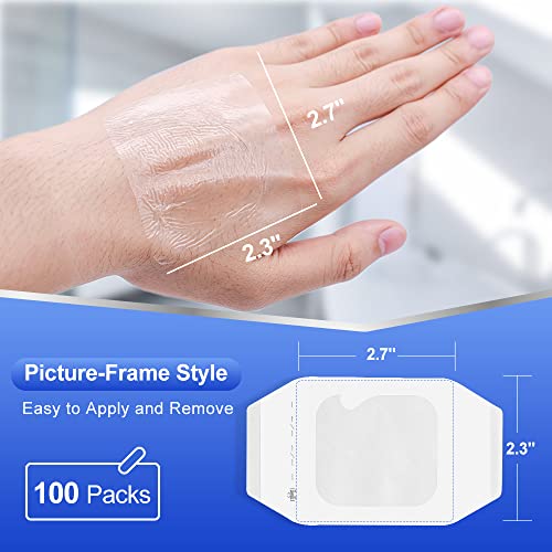 Niceful 10 Packs Calcium Alginate Dressing 4x4 in, 100 Packs Transparen Film Dressing 2.35x2.75 in, High Absorbent Alginate Dressign with Waterproof Barrier