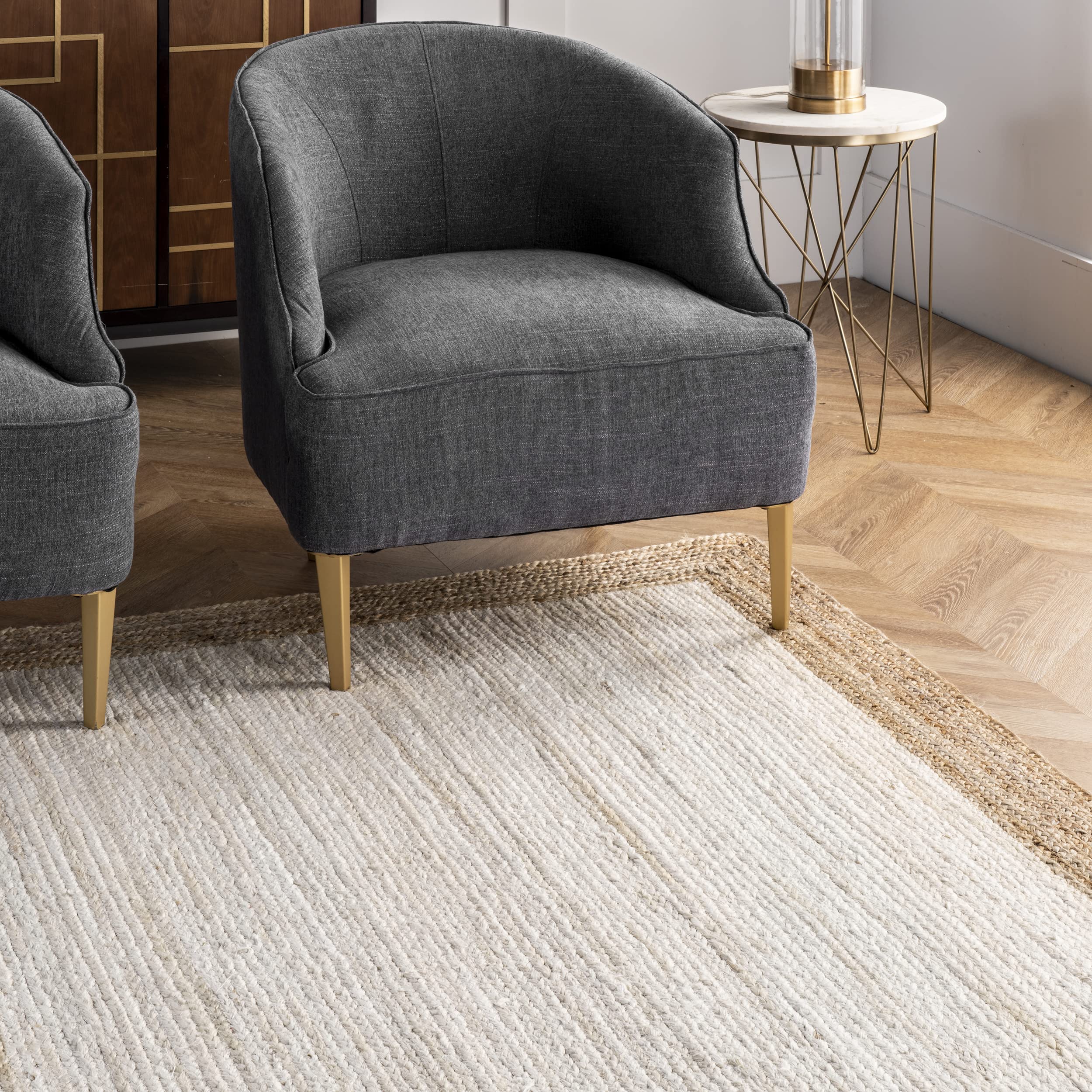 nuLOOM Eleonora Hand Woven Jute Runner Rug , 2' 6" x 10', White, Rectangular