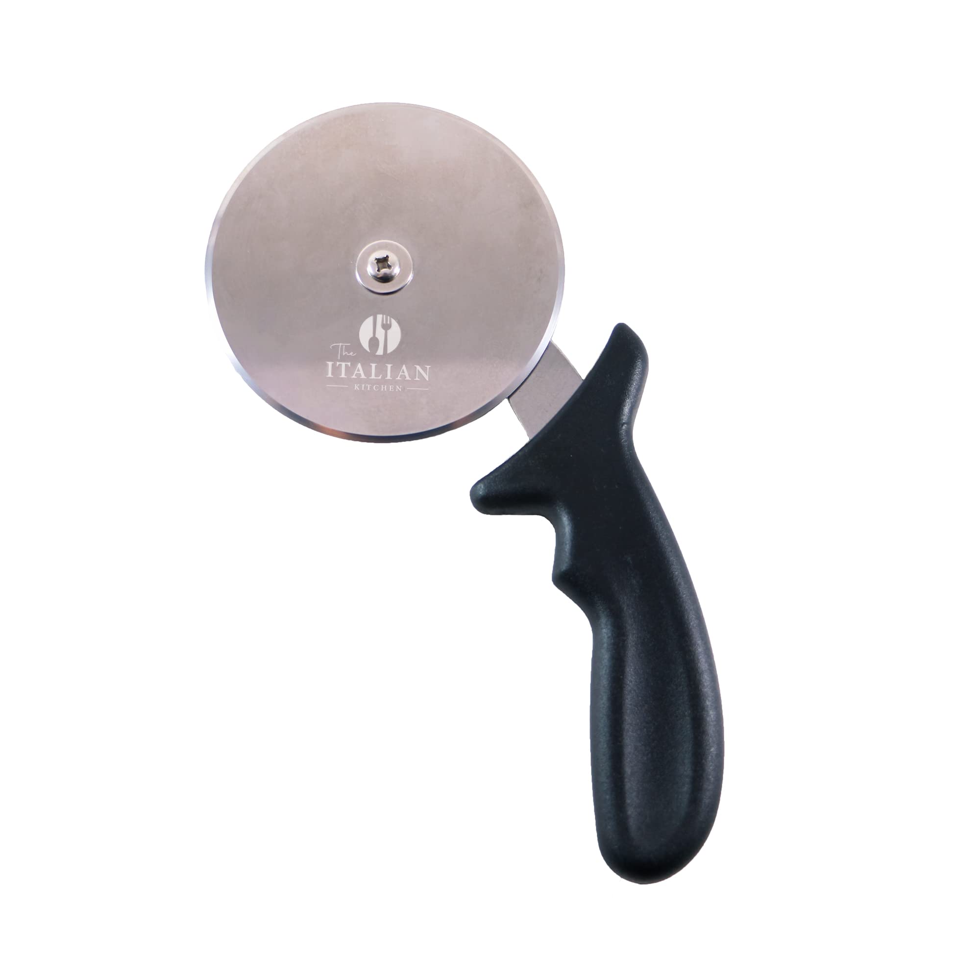 The Italian Kitchen Pizza Cutter Wheel - Restaurant Grade Stainless Steel 4 Inch Blade Pizza Slicer With Finger Guard