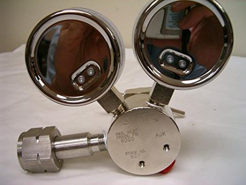 Miller Smith 827-00-27 Silverline High Pressure Analytical Brass Single Stage Regulators, 6000 PSI
