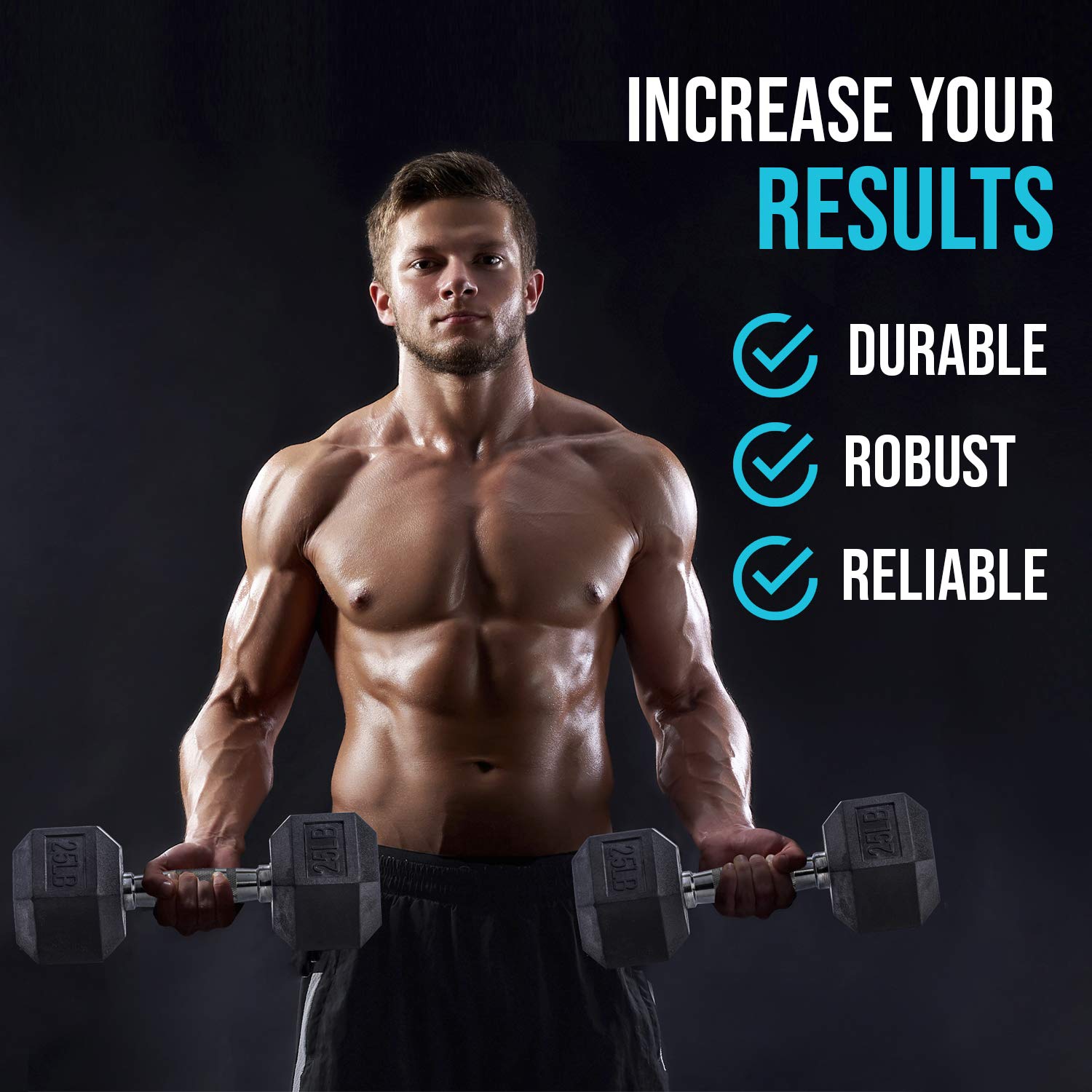 ProBrand Weights Dumbbells Set, 6 Rubber Hex Dumbbell Set with Rack, Free Weights Dumbbell Sets for Home Gym, Weight Set for Men, Dumbbellsweights Set