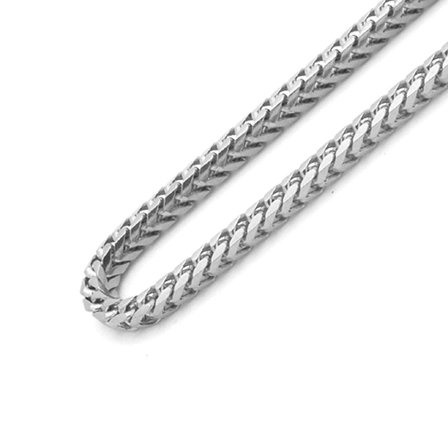 PORI JEWELERS Sterling Silver Italian 2.5mm Franco Square Box Link - Made in Italy - Available in Silver - (20", 2.5MM Silver)