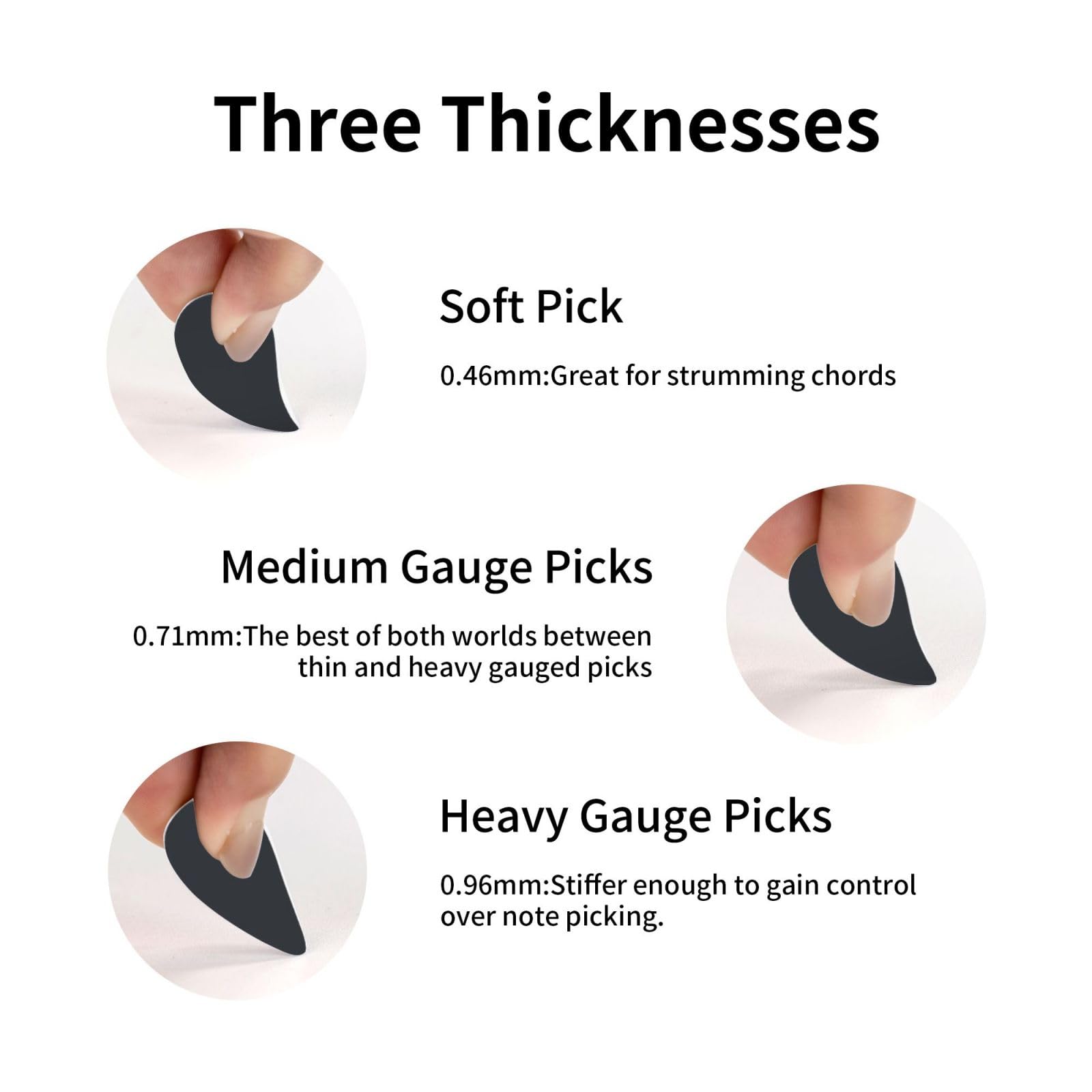 Rock and Roll Guitar Picks for Electric Guitar Bass Plectrums for Acoustic Guitar Pick 12 Pack Includes Thin Medium Heavy Gauges