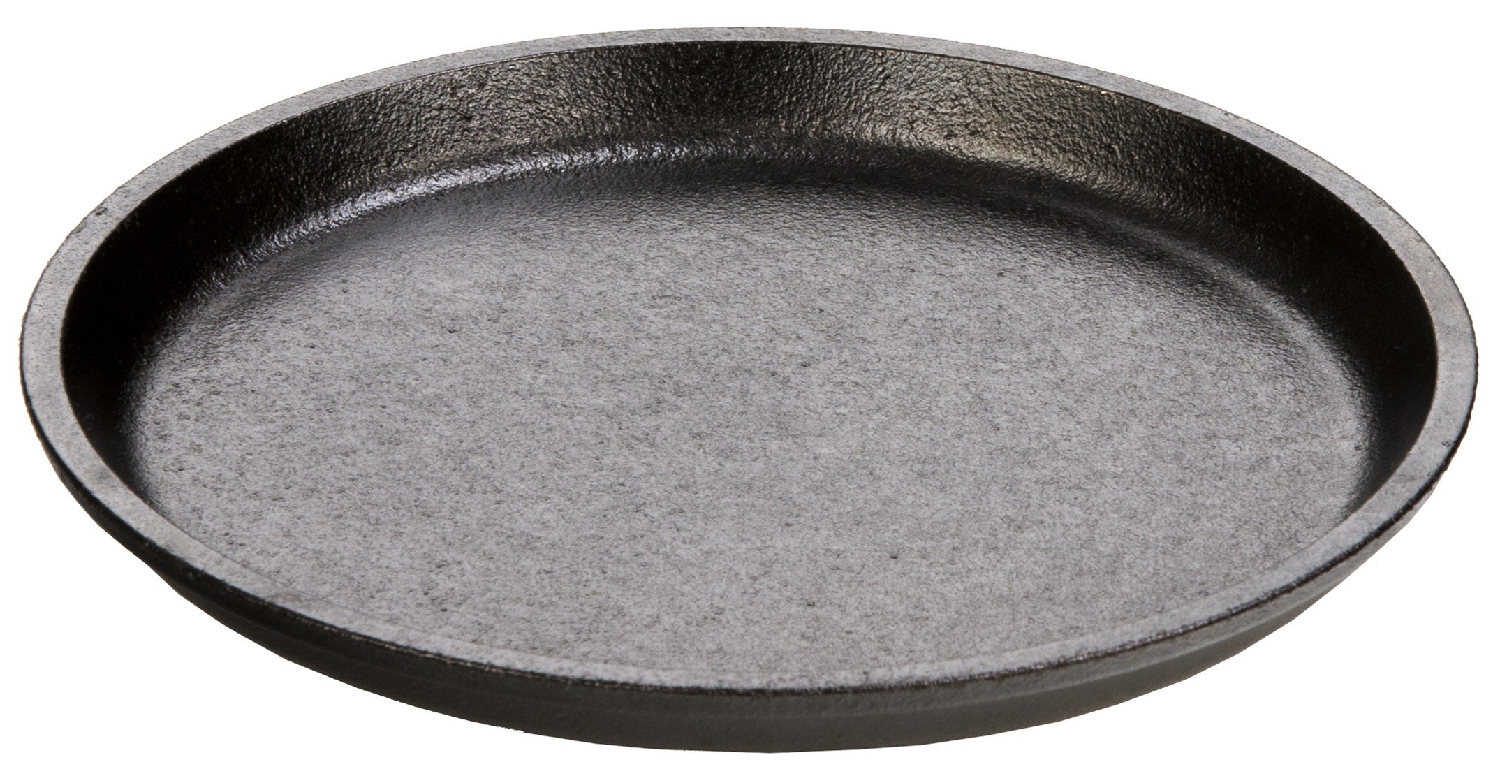 LODGE 17.78 cm / 7 inch Pre-Seasoned Cast Iron Round Serving Griddle, Inoxidable, Black