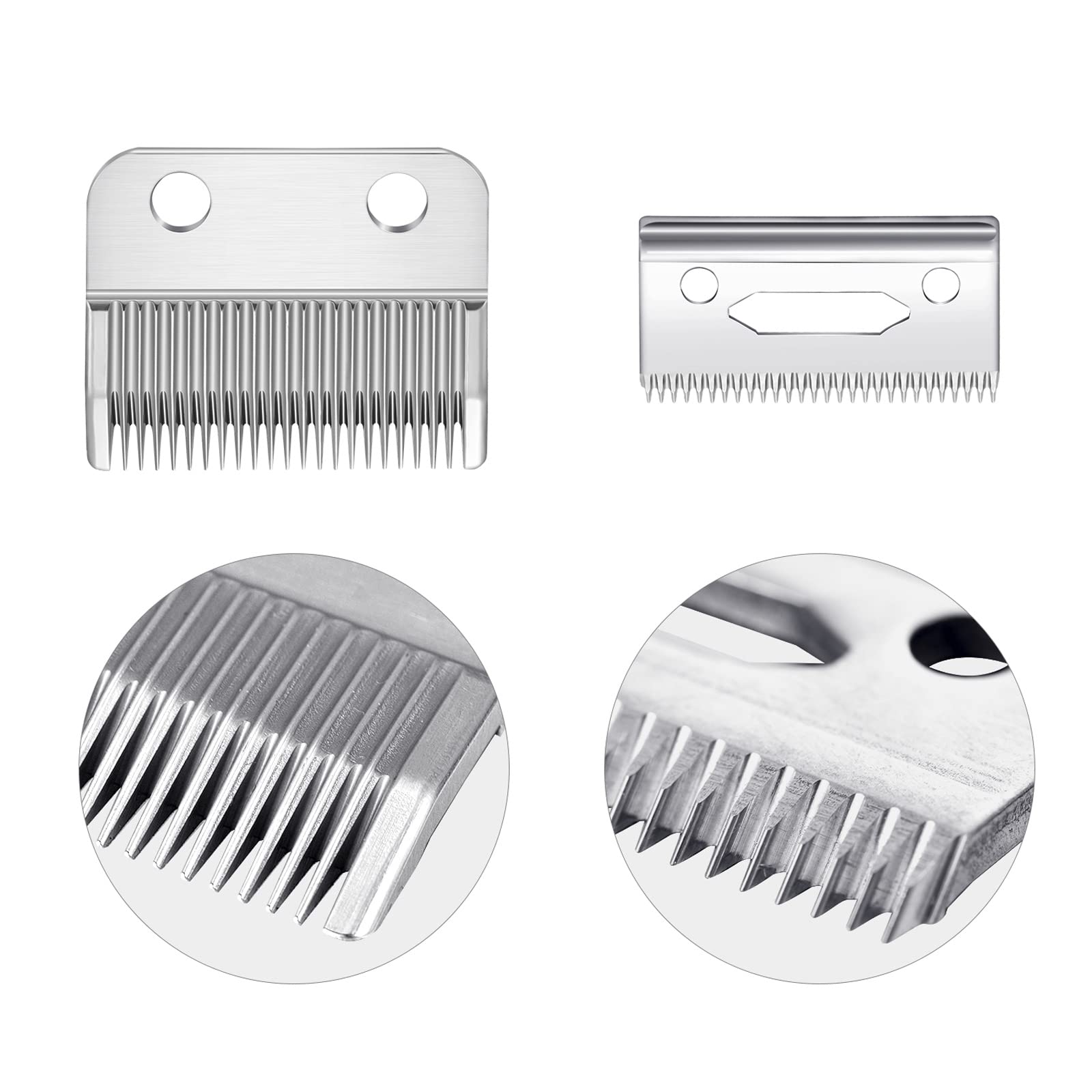 Mudder 2 Sets Adjustable Clippers Blades, 2 Hole Hair Trimmer Replacement Blade (Silver, Gold)