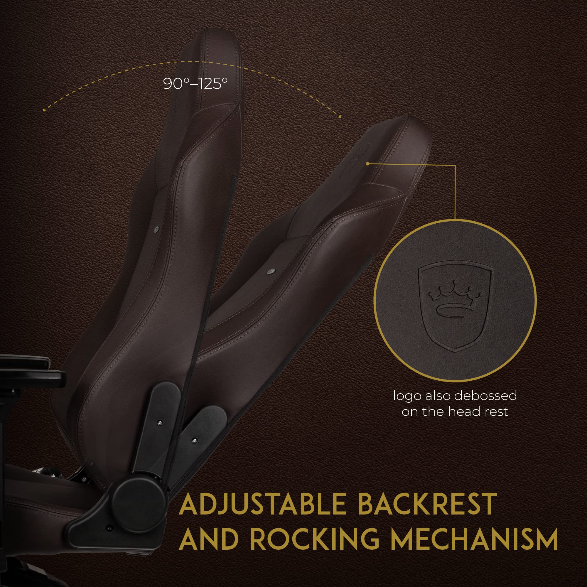 noblechairs Hero Gaming Chair/Office Chair with Lumbar Support, PU Hybrid Leather, Java Edition