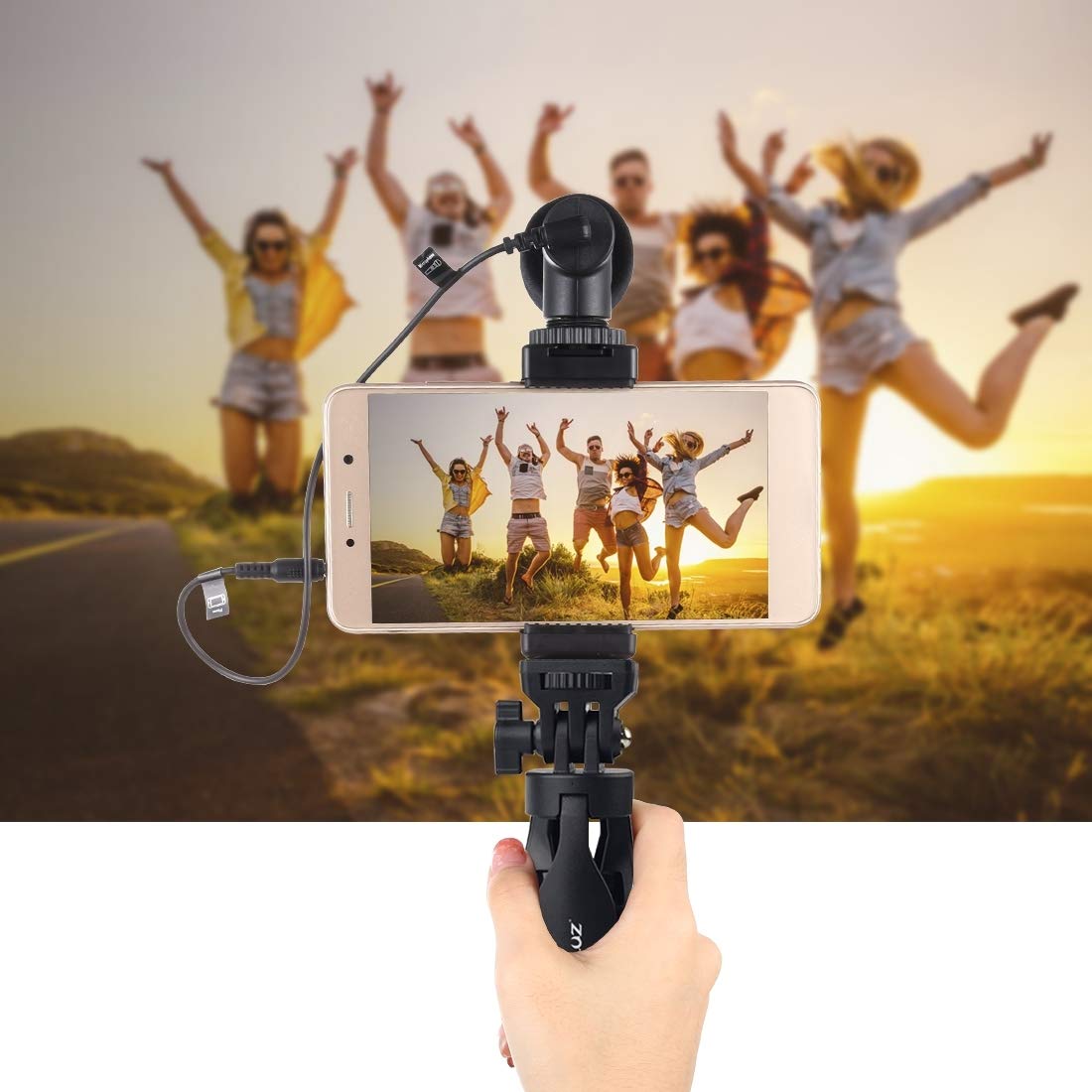PULUZ Cell Phone Tipod Monunt Holder Bracket Desk Plastic Tripod Mount with Phone Clamp & Adjusting Tripod Head for Actions Camera Smartphone Mini Tripod Stand