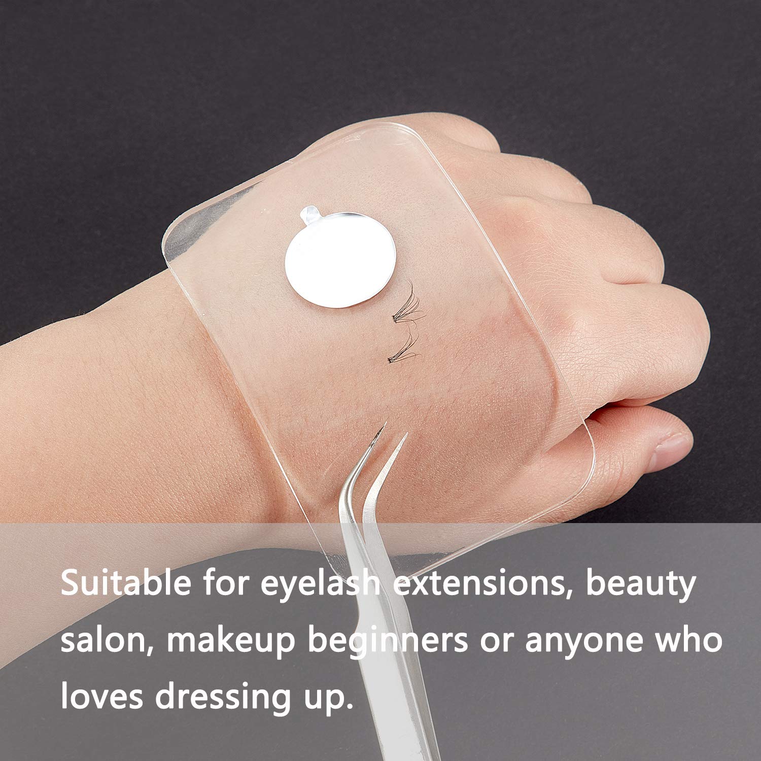 Mudder 900 Pcs 1 Inch Disposable Eyelash Glue Holder and 2 Pcs Reusable Eyelash Pad Stand, Pallet Eyelash Extension Glue Sticker Pads Set for Makeup Tool Supply
