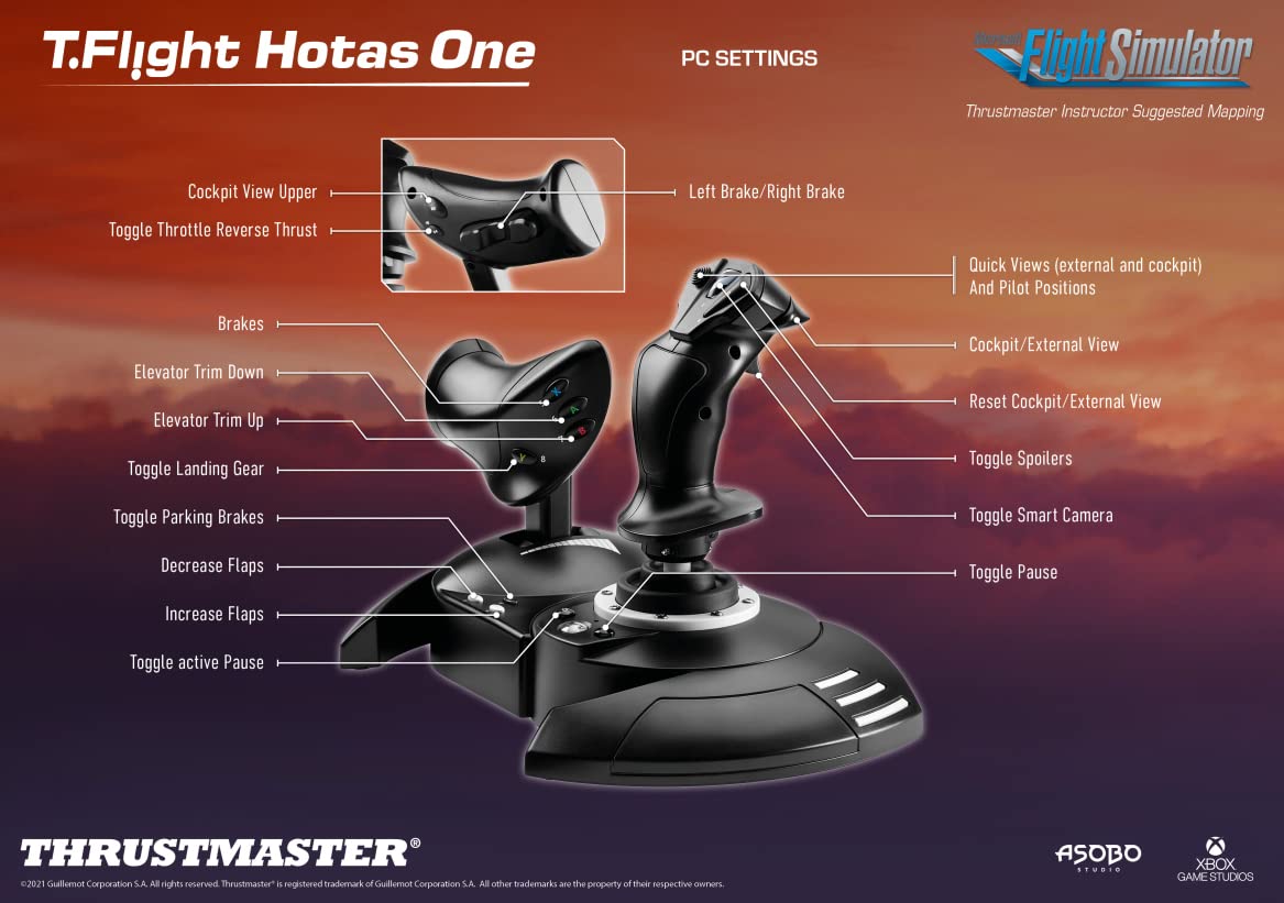 THRUSTMASTER T-Flight Hotas One Flight Simulator Controls for XBOX Series X/S & XOne and Windows Bundle with PowerA Chat Headset, 3.0 USB Extension cable & PremGear Cleaning Cloth
