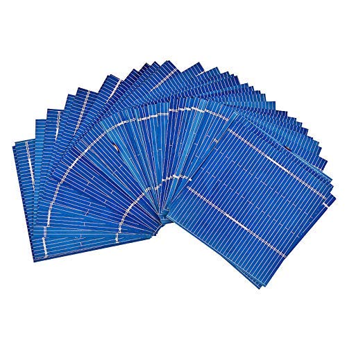 SUNYIMA 100pcs Mini Solar Cells 0.5V 0.4W Micro Thin Polycrystalline Silicon Solar Panels DIY 52 x 52mm/2x2inch