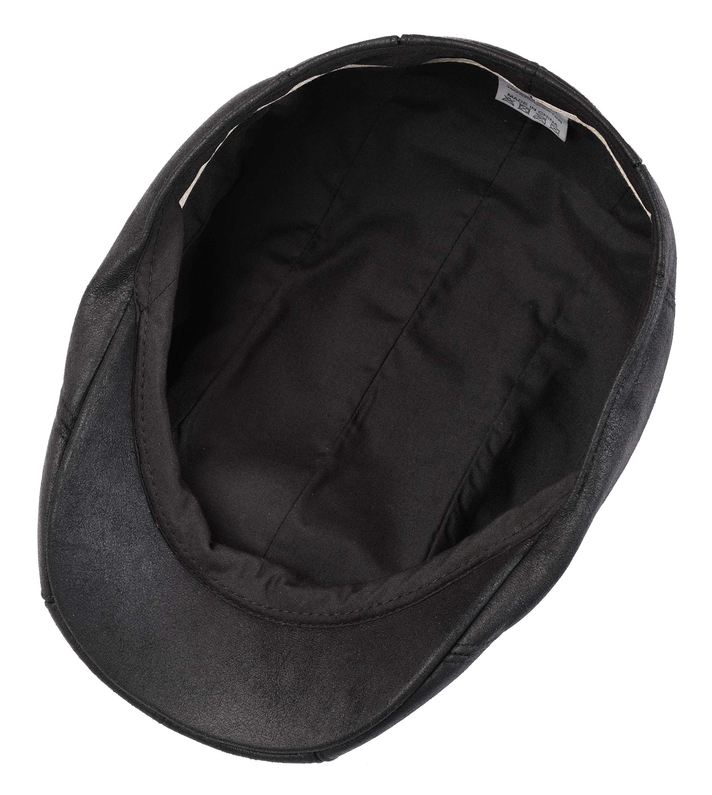 Newsboy Cap for Men, Flat Cap, Ivy Hat, Mens Caps, Gatsby Hat (Black, X-Large)