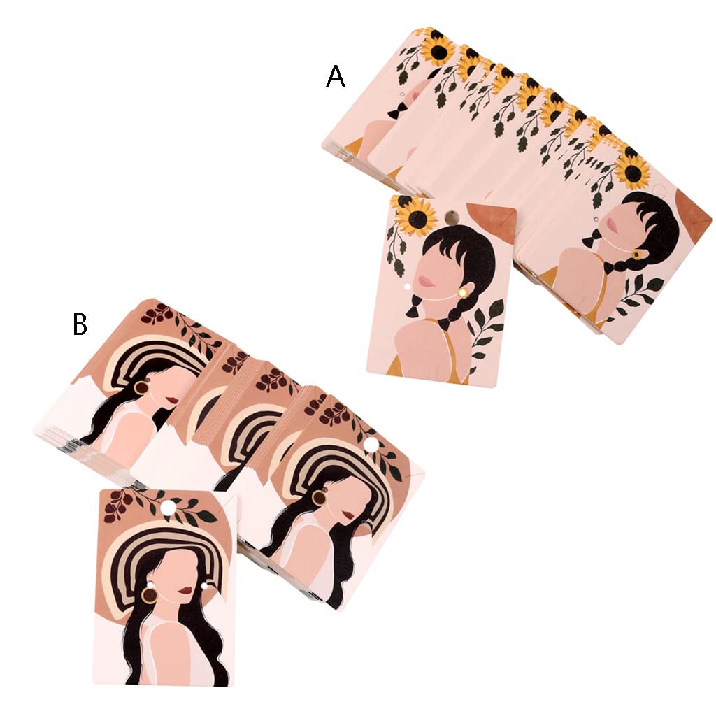 Milue 100 Pieces Creative Paper Earrings Cards Earring Necklace Earring Tags Jewelry Display Paper Earring Display Cards