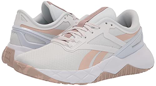 Reebok womens Nanoflex Cross Trainer, White/Soft Ecru/Rose Gold, 8.5 US