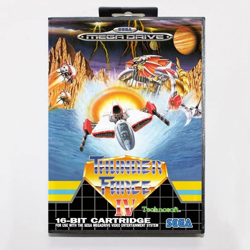 Video Game Thunder Force IV - EUR Cover 16 Bit MD Game Card For Megadrive Genesis Console With Retail Box ( JAP SHELL )