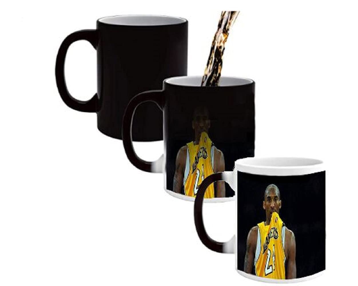 Mug color changing magic cup hot water display photo cup color changing magic cup salutes 24 MVP, adding hot water will change Mug souvenir gift office home coffee cup