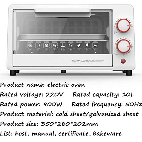 Multifunctional Countertop Flow Toaster Oven, Household Large Capacity 10L Double Layer Baking Electric Oven, Automatic Mini Electric Fryer (White) (White)