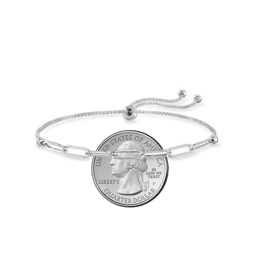 Savlano 5mm 925 Sterling Silver Solid Adjustable Bolo Slider Paperclip Link Bracelet Comes With Gift Box for Women - Made in Italy