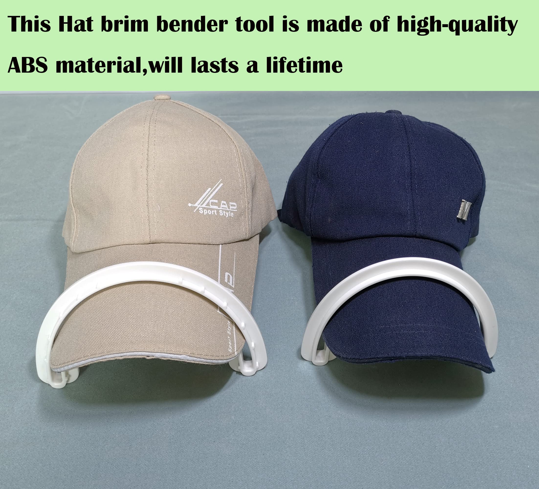UESGSEIZO Hat Shaper, Baseball Cap Brim Tool [2PACK] White