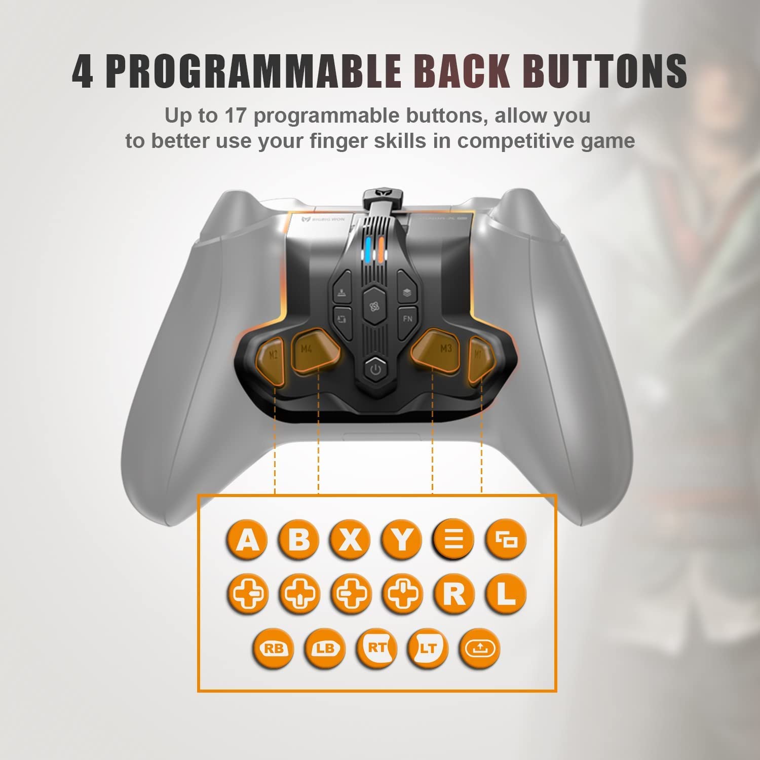 Wireless Xbox Back Button Attachment for Xbox Series S/X Controller, Controller Paddles for Xbox Series S/X/Xbox One/PS4/Switch/PC, Motion Control/Turbo/Macro/Audio (Pro Version) Black