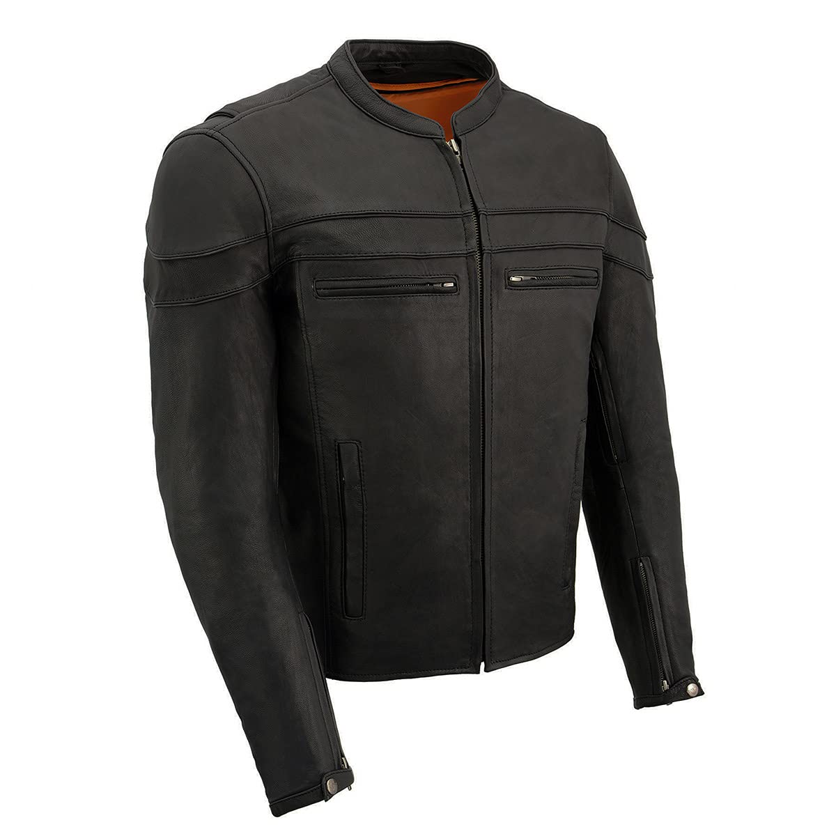 Milwaukee Leather ML1408 Men's Black 'Savage' Sporty Crossover Leather Jacket - Medium