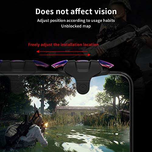 Newseego Mobile Game Controllers, Phone Triggers for Mobile Phone, Shooter Sensitive Controller Joysticks Aim & Fire Trigger Keys for Knives Out/Rules of Survival (1 Pair Mobile Triggers)-Black