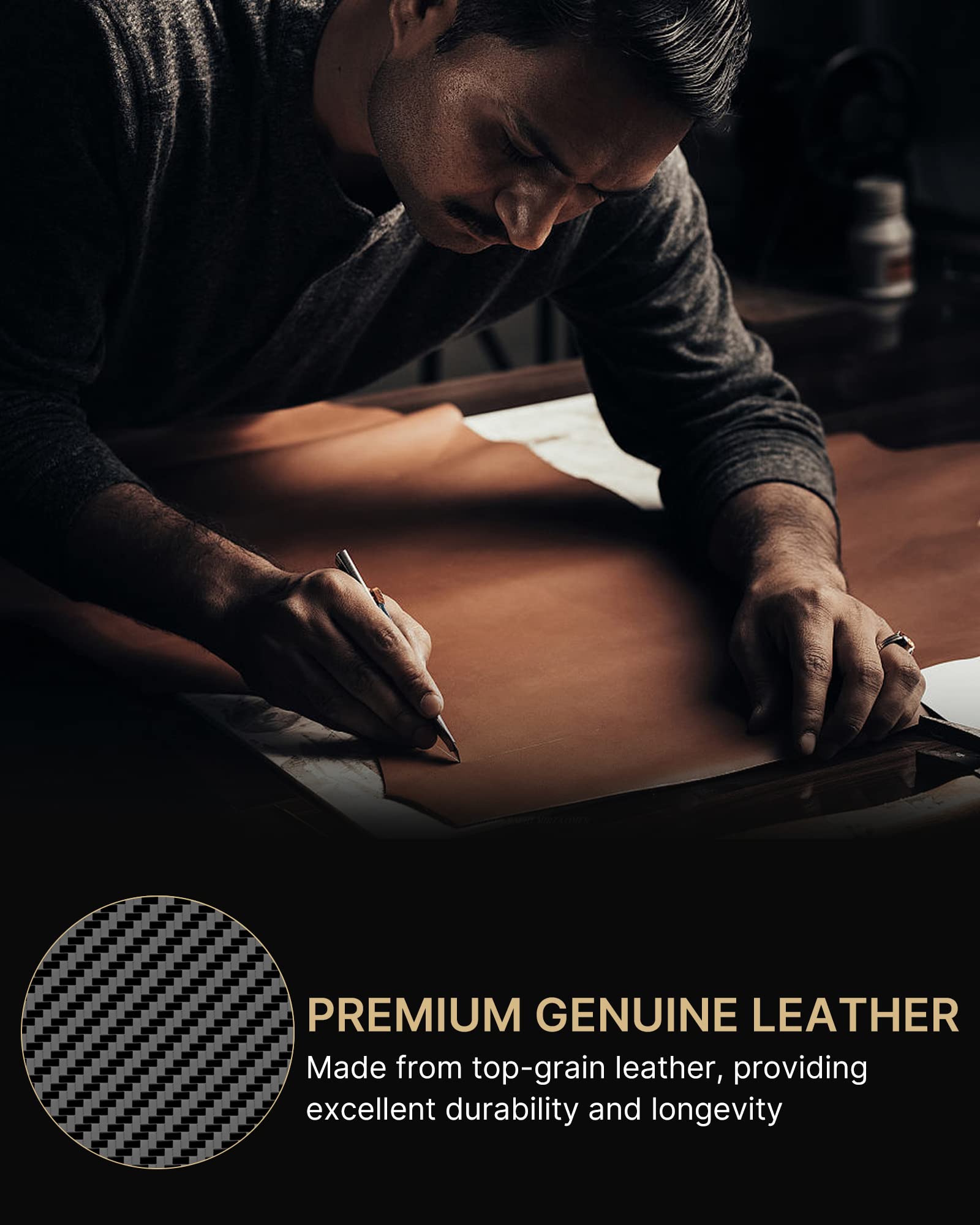 Wallet for Men with Stealth Pocket for Airtag: Leather Wallet with 3 in 1 Design, Removable ID Window, RFID Blocking, 17 Card Capacity, Slim, Carbon Fiber, Bill Divider, Front Wallet with Gift Box