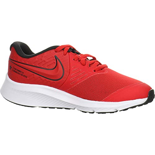 Nike Unisex-Child Star Runner 2 (GS) Sneaker, University Red/Black-Volt, 5.5Y Youth US Big Kid