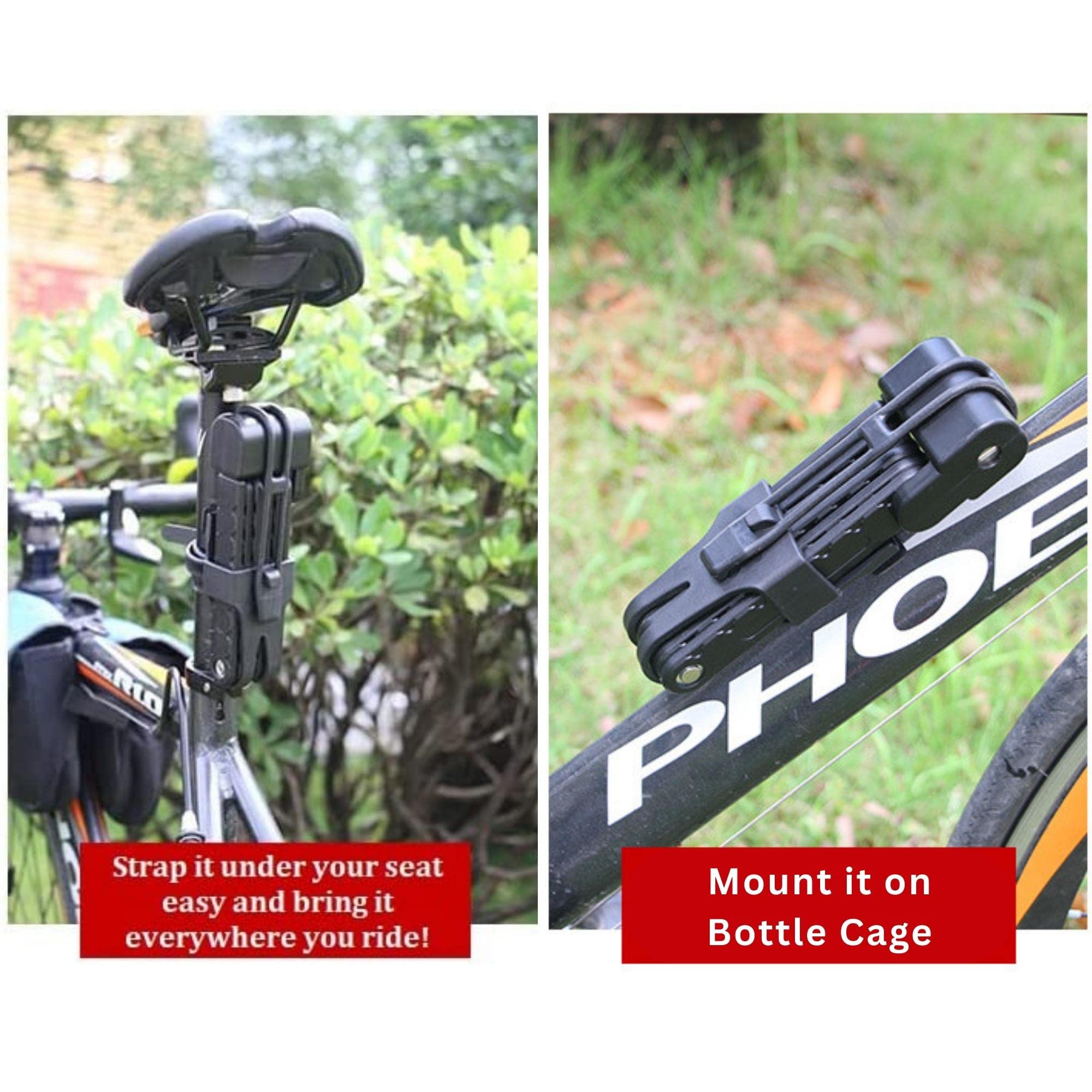 Portable Folding Bike Lock - Lightweight Carry with You Everywhere When You Ride Security Bicycle Lock β Super Durable Anti-Theft Secure Bike Guard with Keys, Black