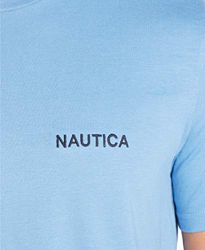 Nautica Men's Short Sleeve Crew Neck T-Shirt, Rivieria Blue Solid, Large