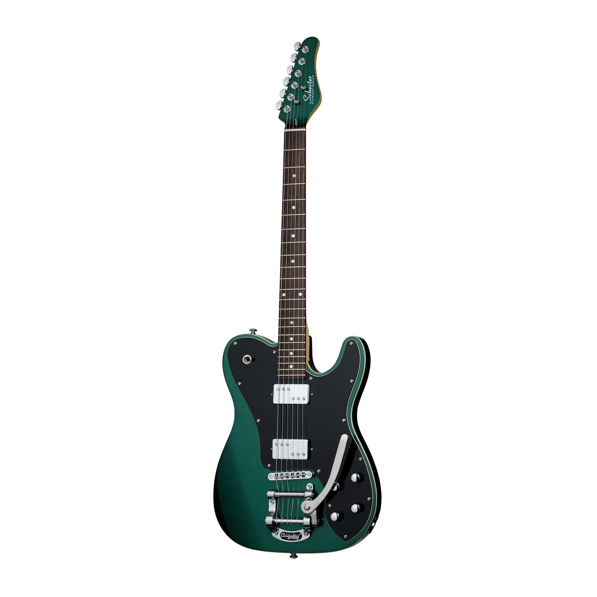 Schecter PT Fastback II 6-String B Electric Guitar (Right Handed, Dark Emerald Green) Bundle with Hard Shell Carrying Case (2 Items)