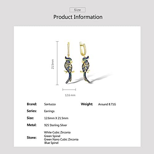 Santuzza Colourful Parrot Gemstone Dangle Earrings 925 Sterling Silver Spinel Drop Earrings for Women