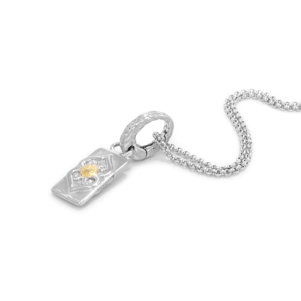 New Beginnings by Janyl Adair - Yellow Gold Plated .925 Sterling Silver Rectangular Enhancer Pendant Necklace - 18” w/ 2" Adjustable Extender