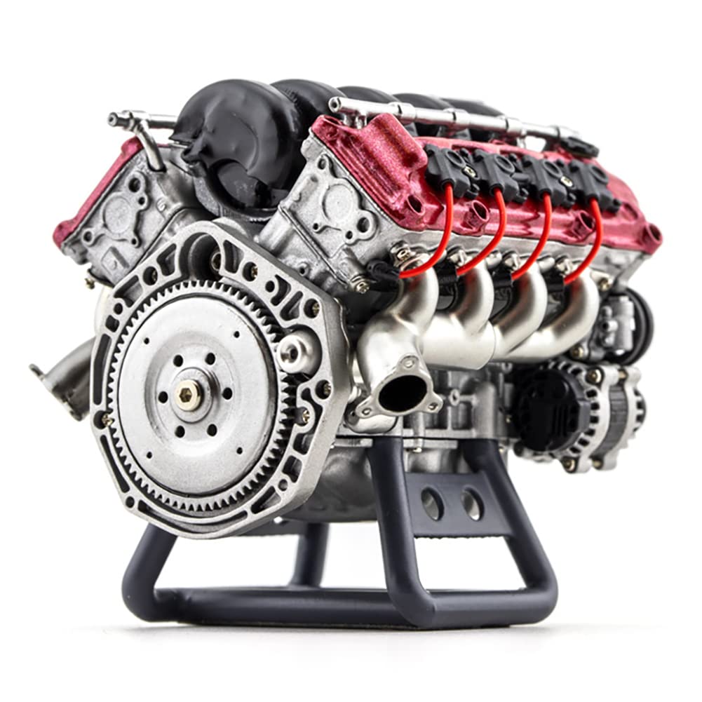 Mini V8 Engine Model Kit That Works Run, STEM Hobby Toy Building Kit for Kids & Adults with DIY Guide & Realistic Parts, for AX90104, SCX10, Capra, VS4-10 Pro/Ultra Model Car