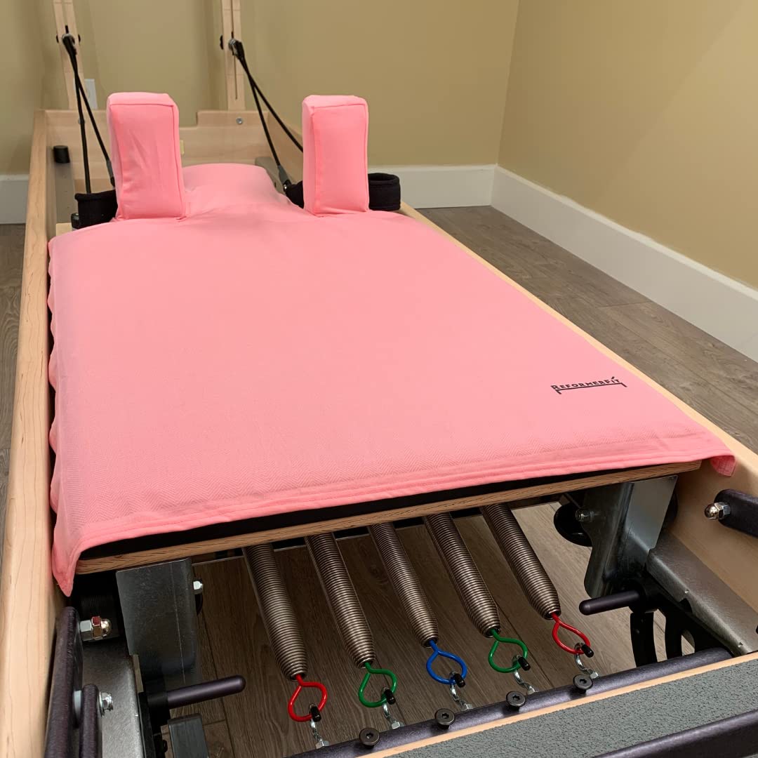 ReformerFit Pilates Towel/Cover with Total Coverage for Reformer - The Studio - Flat End (Peony Pink)