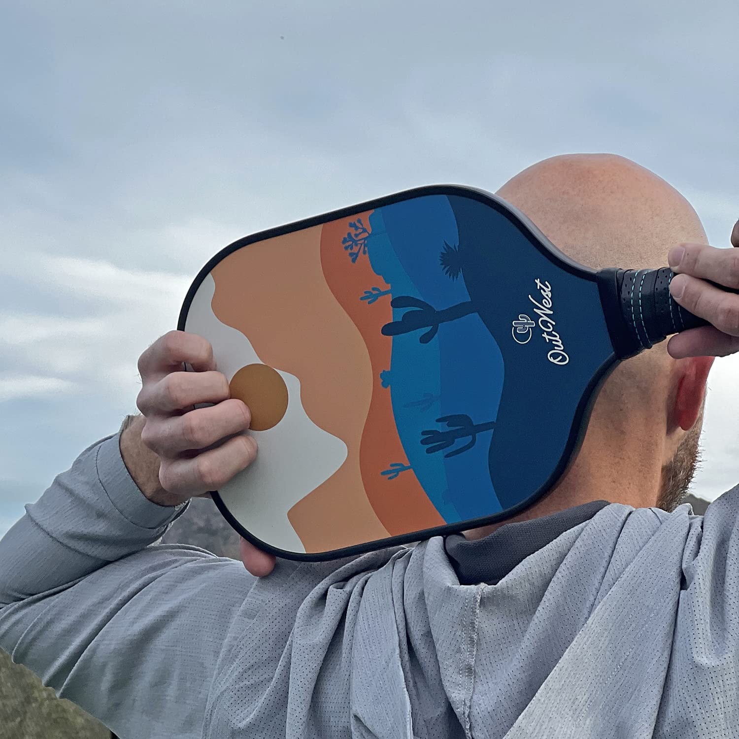 OutWest Sport Pickleball Paddle - Sunset | Graphite Carbon Face | Polypropelene Honeycomb Core | Cover Included | Out West Sport