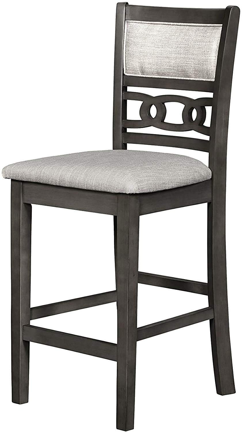 New Classic Furniture Gia 5-Piece Round Counter Height Dining Set with 1 Dining Table and 4 Chairs, 42.25", Gray
